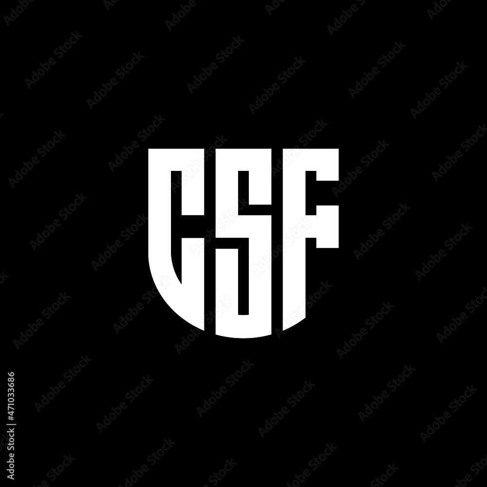 CSF letter logo design with black background in illustrator, vector ...