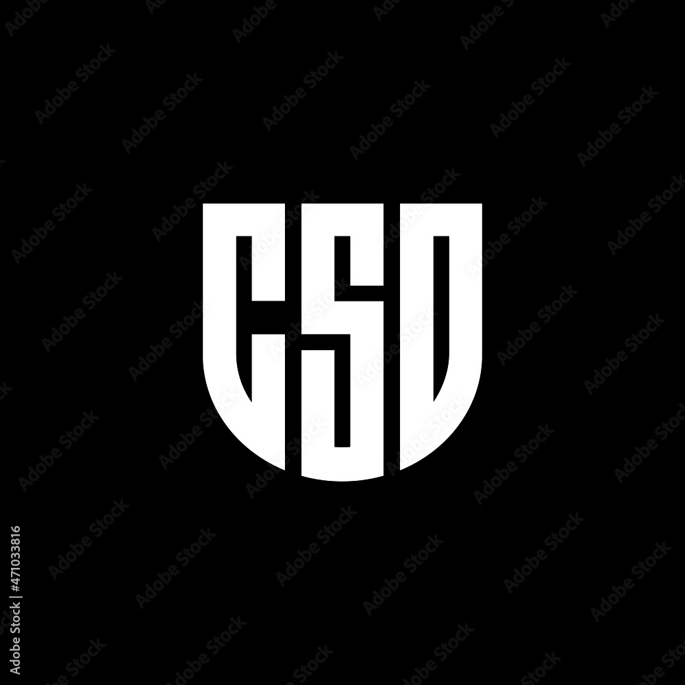 CSO letter logo design with black background in illustrator, vector ...