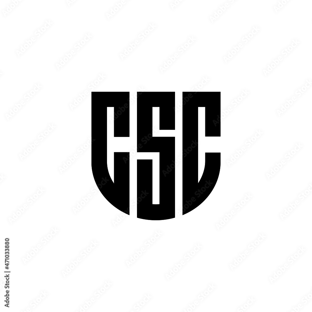 CSC letter logo design with white background in illustrator, vector ...