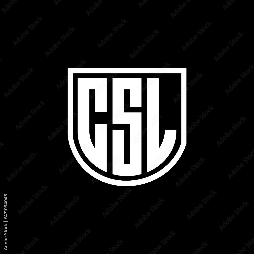 CSL letter logo design with black background in illustrator, vector ...