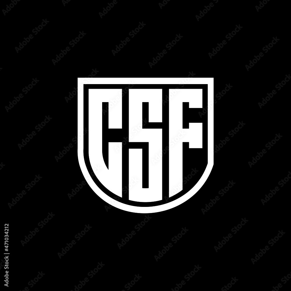 CSF letter logo design with black background in illustrator, vector ...