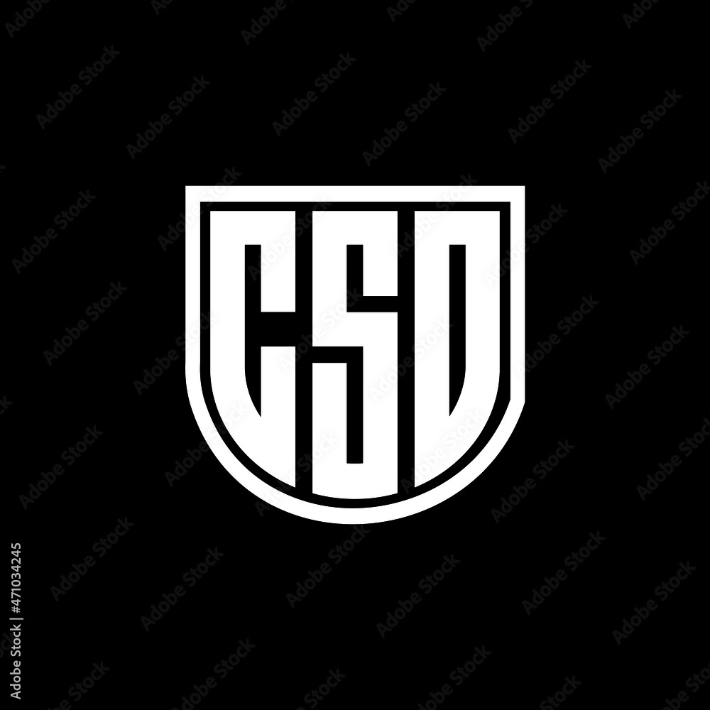 CSO letter logo design with black background in illustrator, vector ...