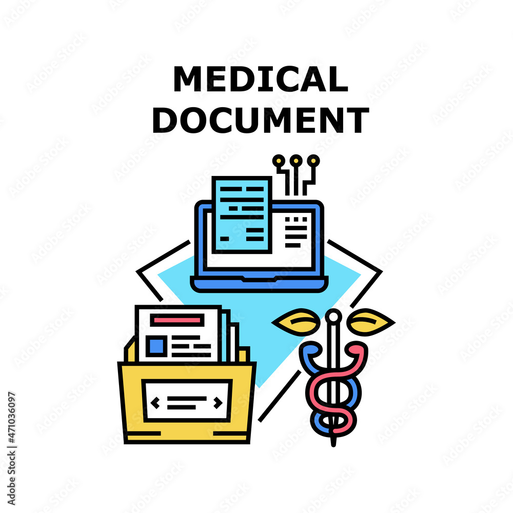 Vettoriale Stock Medical Document Vector Icon Concept. Digital Medical ...