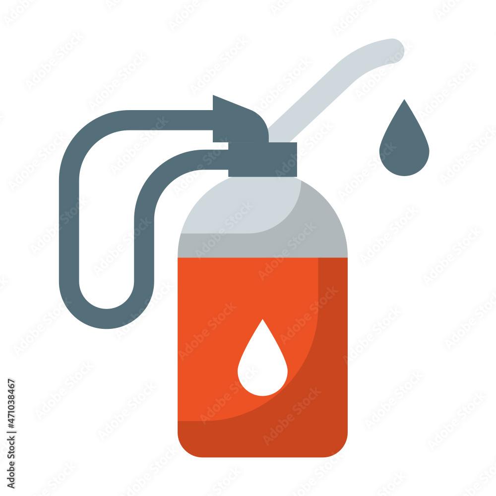 Steel Oil Can Concept, Manual Lubricant Pot Vector Color Icon Design ...