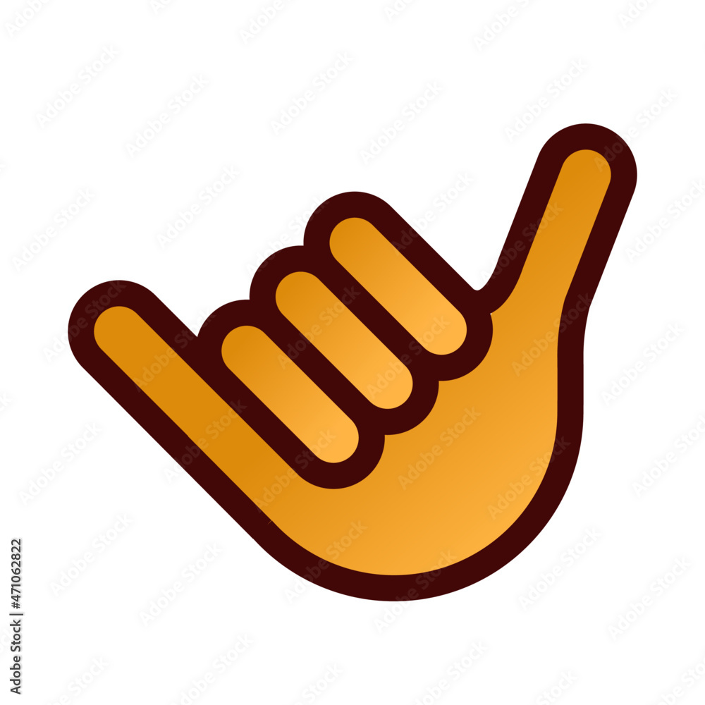 shaka hang loose surf up hand sign vector logo icon clipart Stock ...