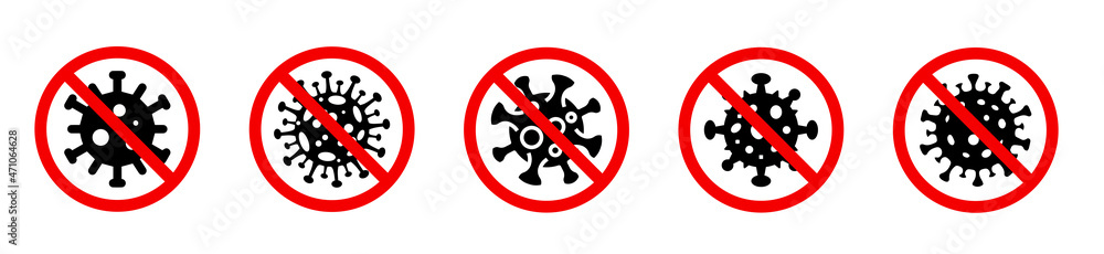 Coronavirus icon set. Covid 19. Virus stop sign. Covid 19 Icon Symbols ...