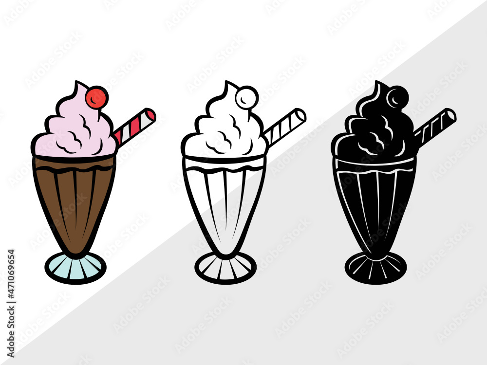 Milkshake SVG | Drink Shake Svg | Root Beer Float Svg | Cherry Svg ...