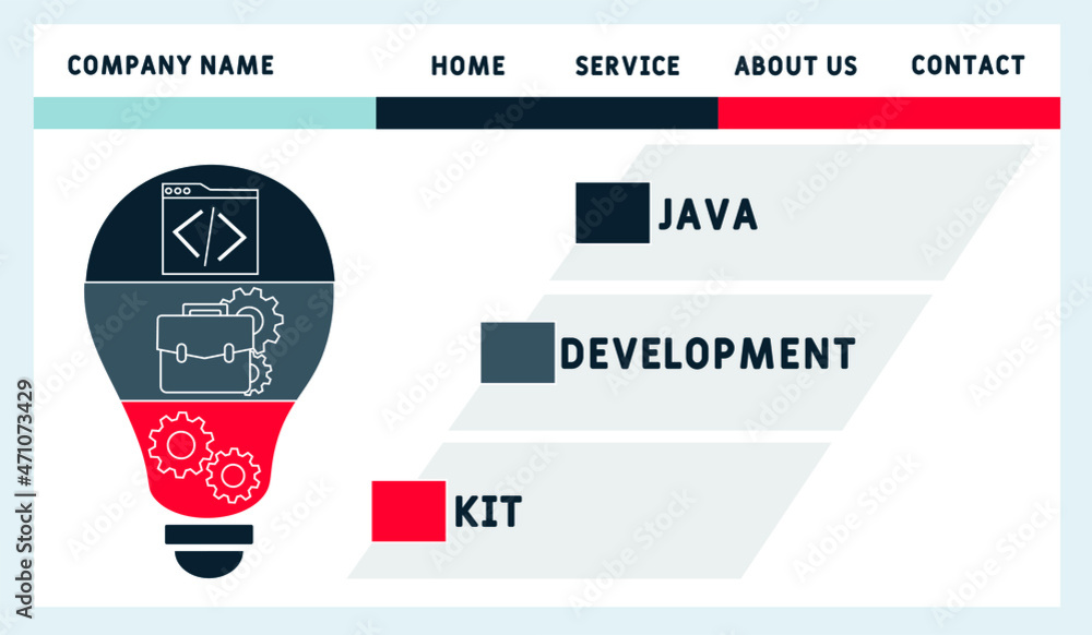 JDK - Java Development Kit acronym. business concept background. vector ...