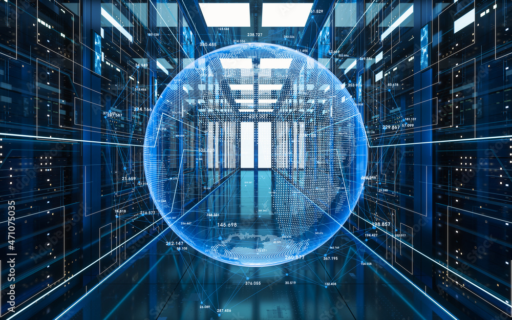 Big data and data center, 3d rendering. Stock Illustration | Adobe Stock
