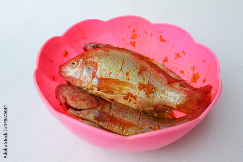 Red Nile Tilapia, or Red Tilapia, or Oreochromis niloticus. Fresh fish ...
