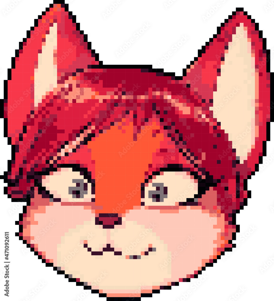 Furry fandom pixel art 8-bit Stock Vector | Adobe Stock