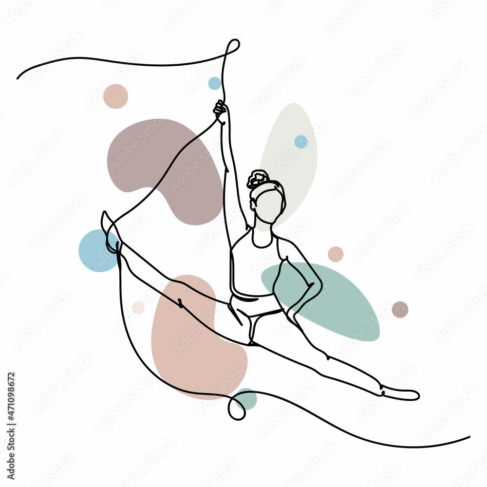 Vector abstract continuous one single simple line drawing icon of ...