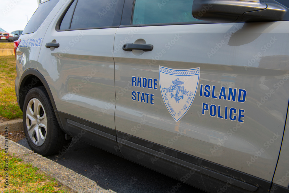 Ford Interceptor Rhode Island State Police SUV car in downtown ...