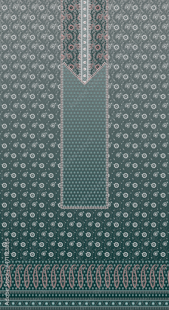 Mughal style traditional kurti design for print Stock Illustration ...