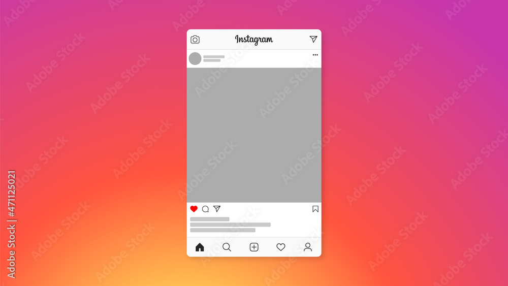 Instagram Post Mockup. Instagram Feed Post User Interface Vector ...