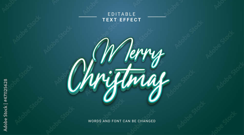 Merry Christmas text effect editable modern style color Stock Vector ...
