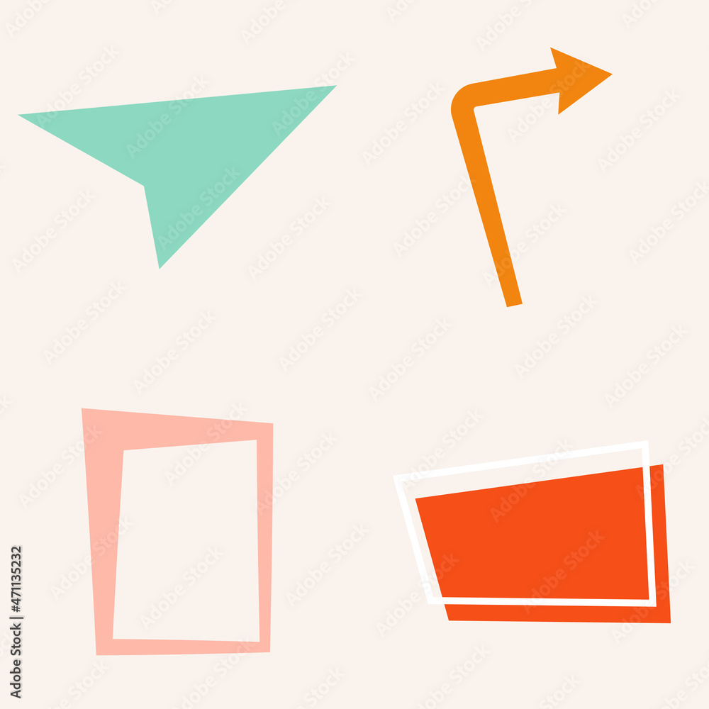 50s Mid Century Modern Elements, Logo & Shapes Stock Vector | Adobe Stock