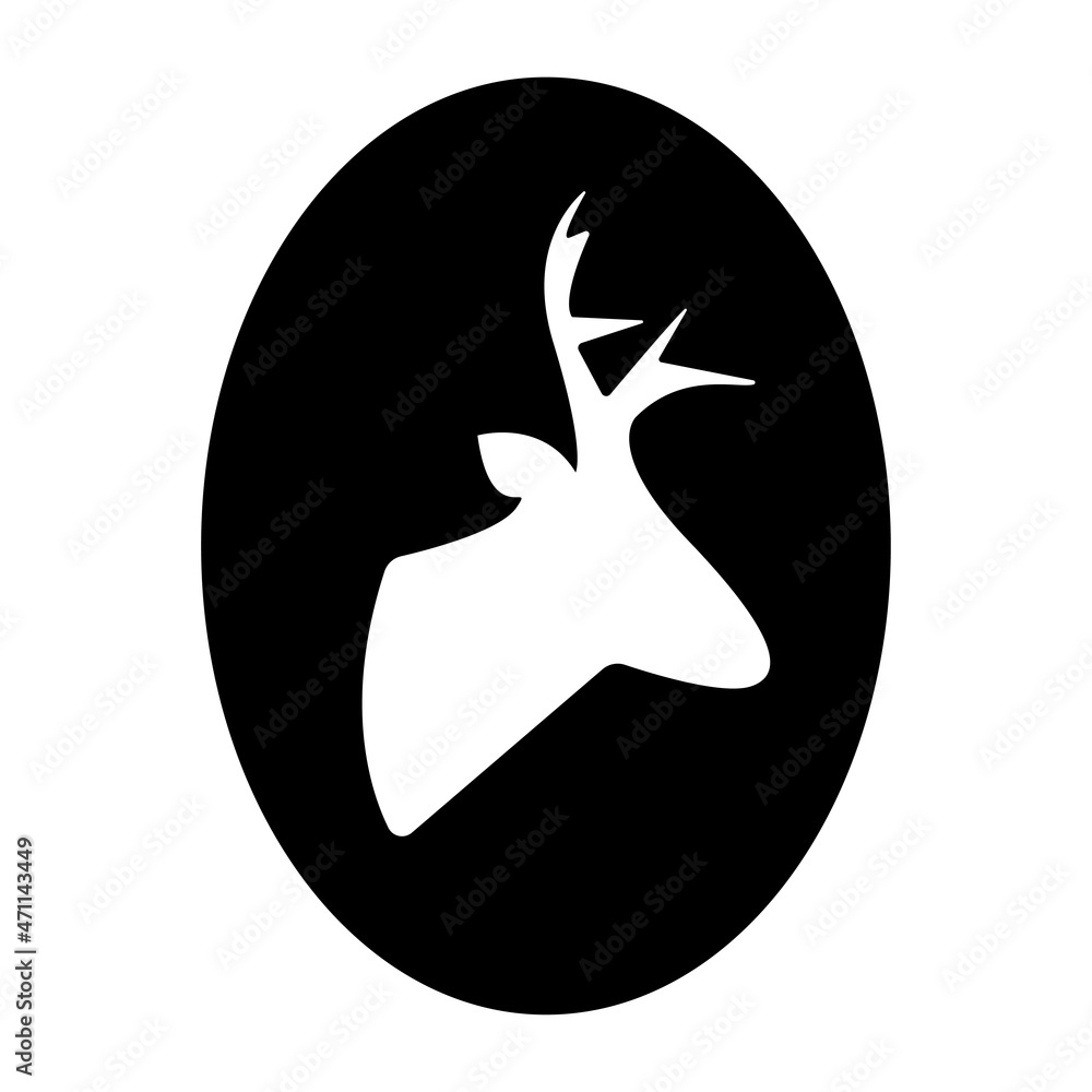 Deer head shape, isolated on white aphids. Vector illustrations. vector ...