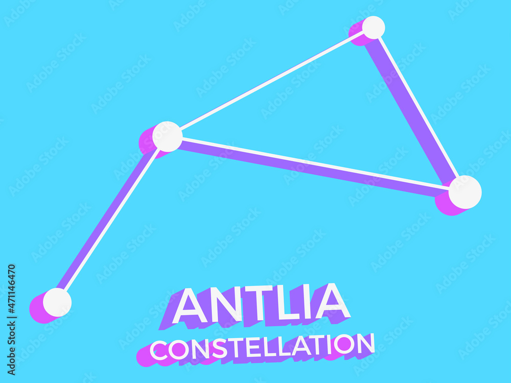 Antlia constellation 3d symbol. Constellation icon in isometric style ...