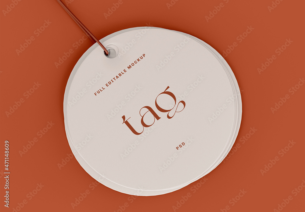 3D Rounded Label Tags Mockup Stock Template | Adobe Stock