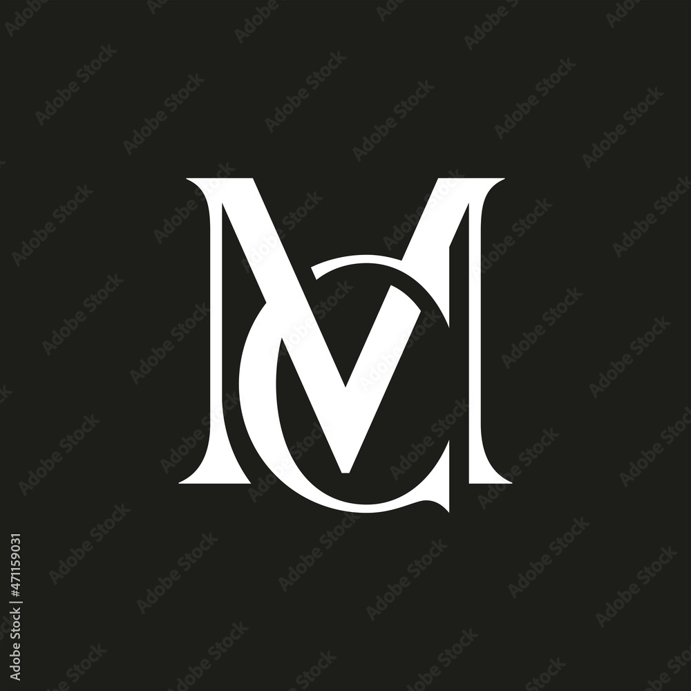 M and C logo on black background Stock Vector | Adobe Stock