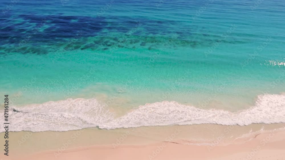 Caribbean Sea view. Aerial view top view drone move Beautiful topical ...