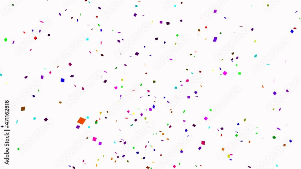 Multi-colored confetti explode in all directions on transparent ...