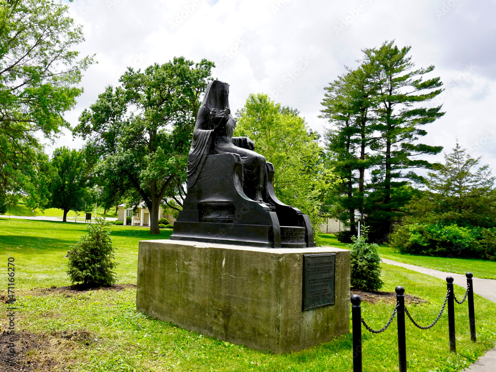 West Branch, Iowa: Herbert Hoover National Historic Site. Statue "Isis ...