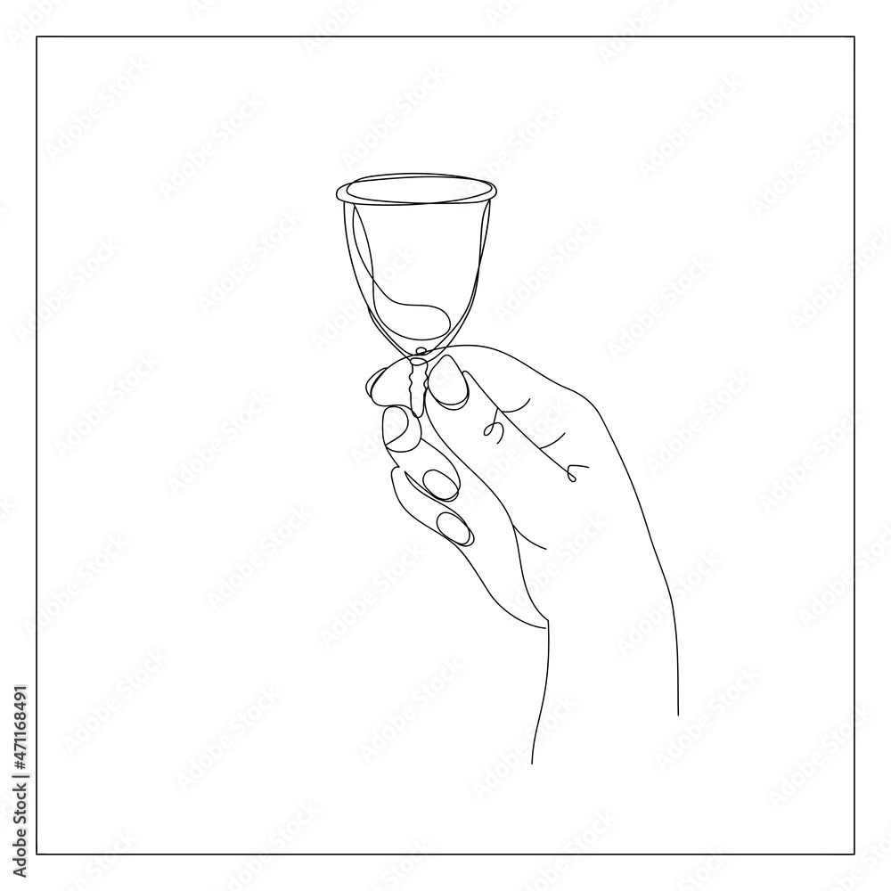 Eco friendly menstrual cup. Female hand holding menstrual cup, hand ...
