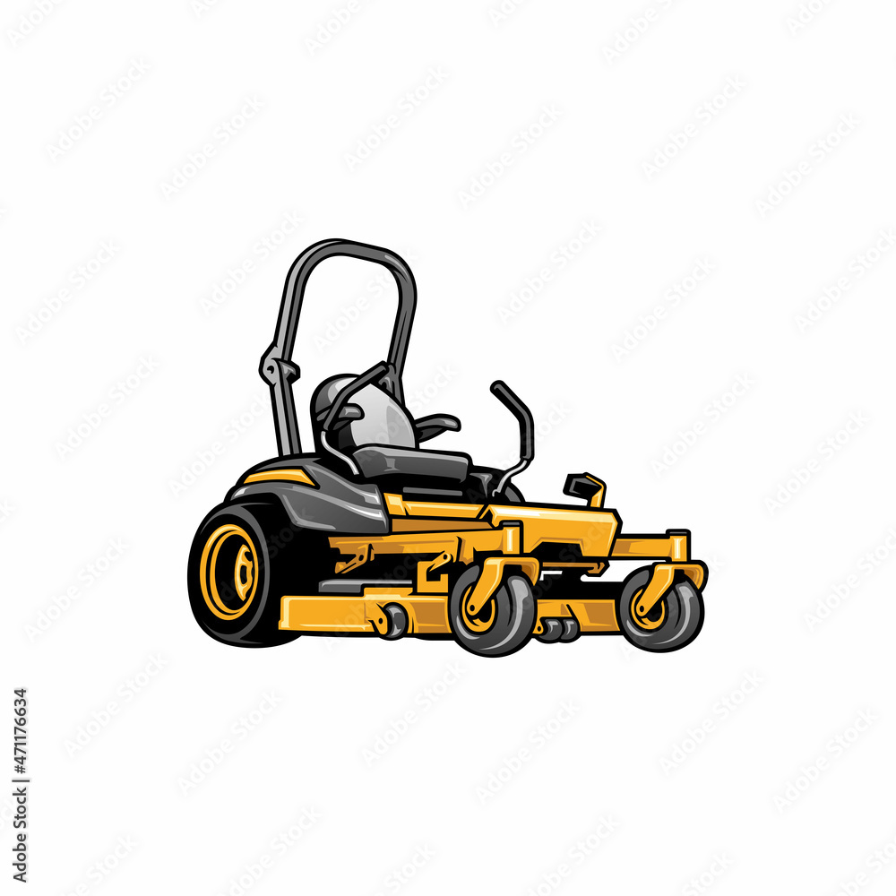 lawn mower - lawn care isolated vector Stock Vector | Adobe Stock