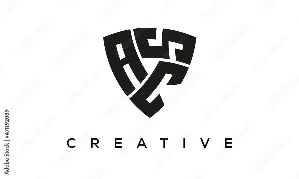 ACS letters logo, security Shield logo vector Stock-Vektorgrafik ...