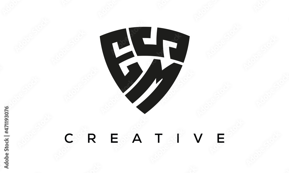 EMS letters logo, security Shield logo vector Stock Vector | Adobe Stock
