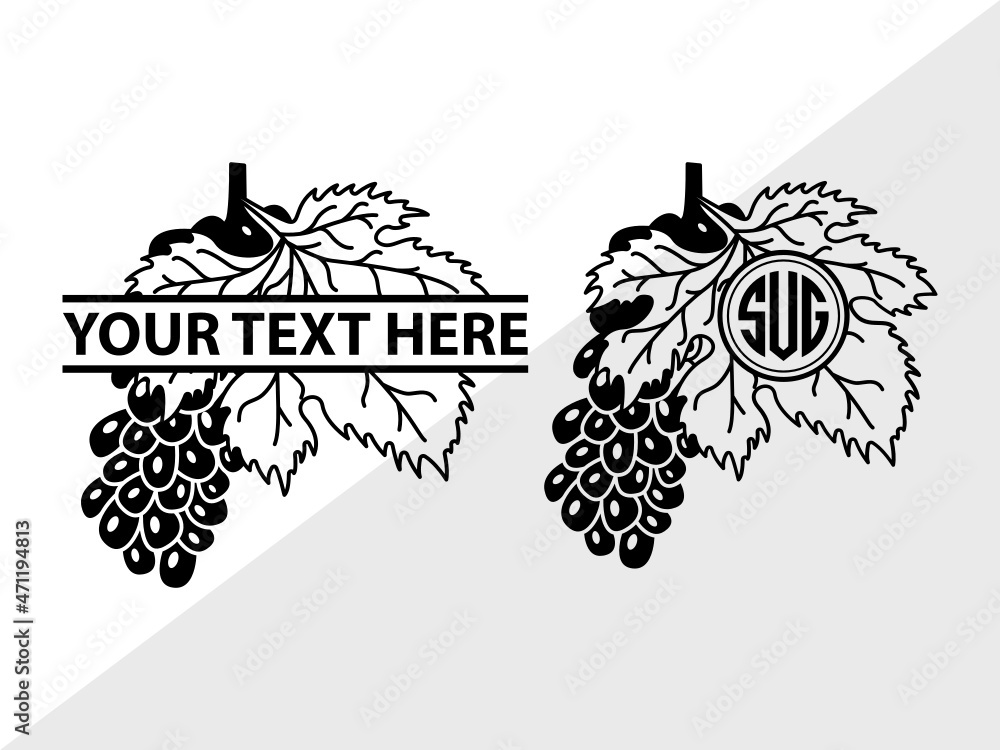 Grapes Monogram SVG | Grape Svg | Grape Vine Svg | Grapevine Svg ...