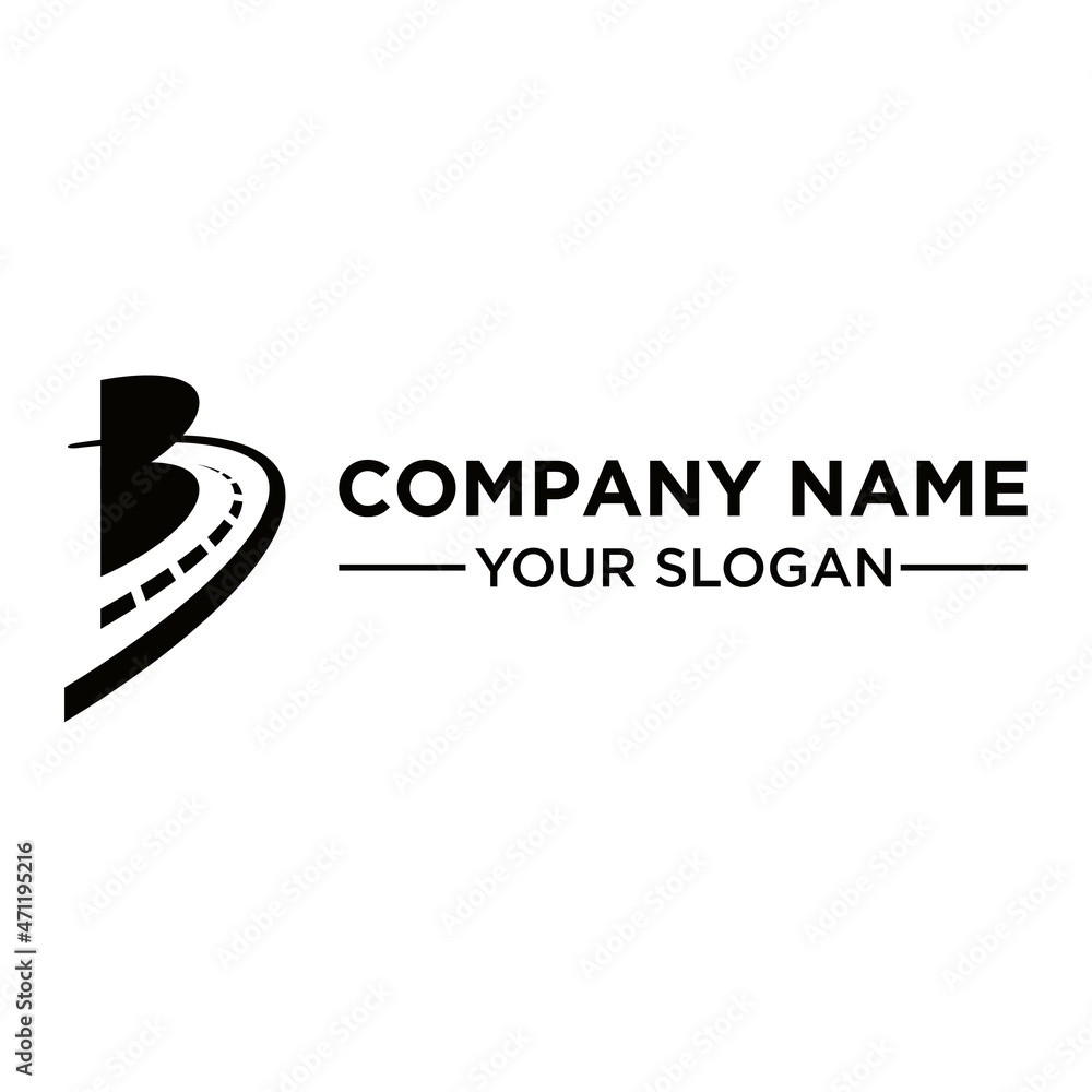 logo letter B and highway Stock Vector | Adobe Stock