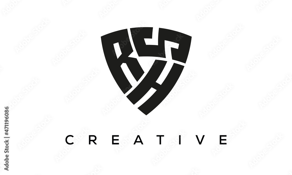 RHS letters logo, security Shield logo vector Stock Vector | Adobe Stock