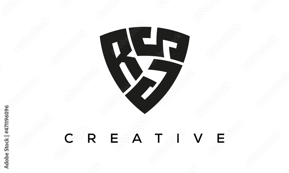RJS letters logo, security Shield logo vector Stock Vector | Adobe Stock