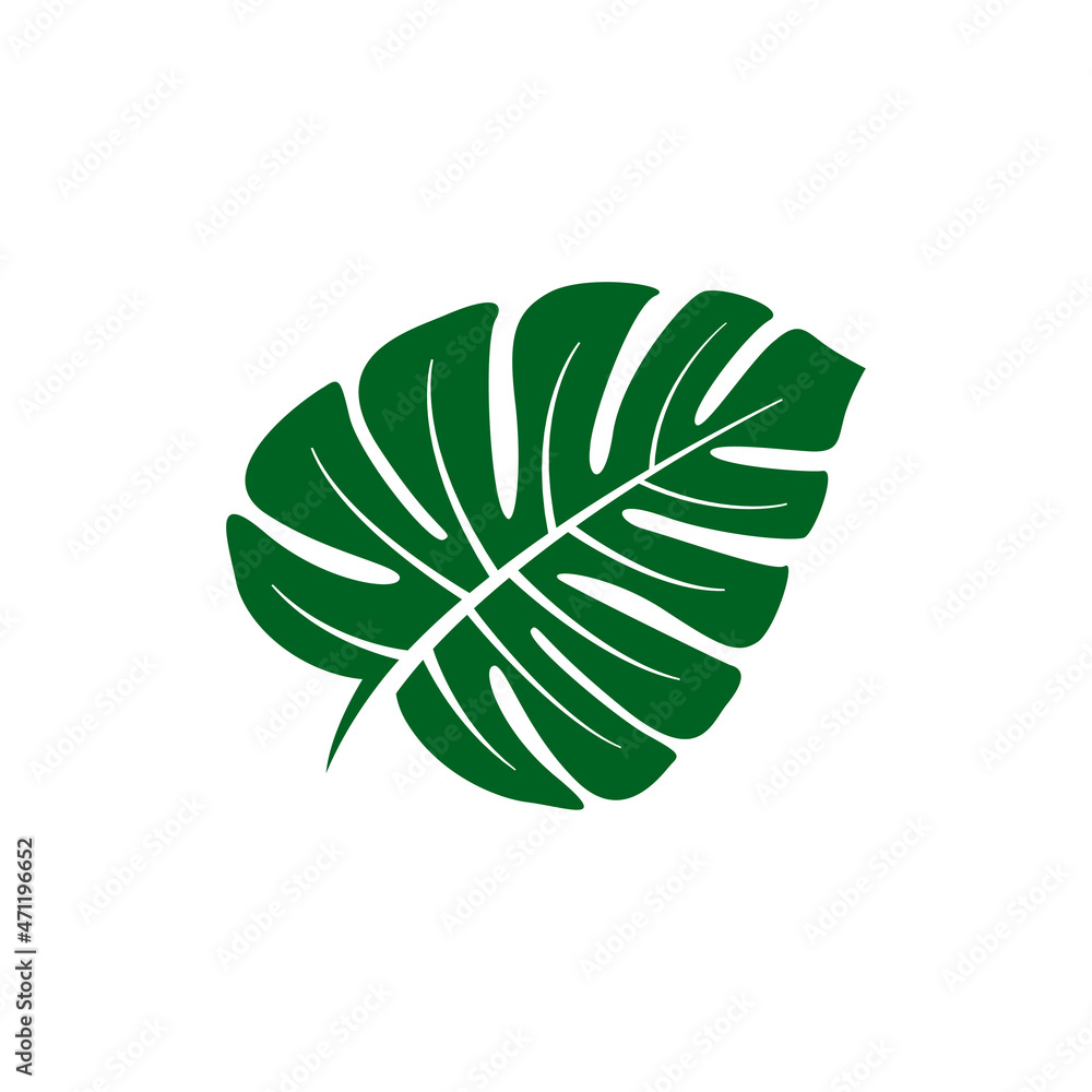 monstera leaf logo icon design template vector Stock Vector | Adobe Stock