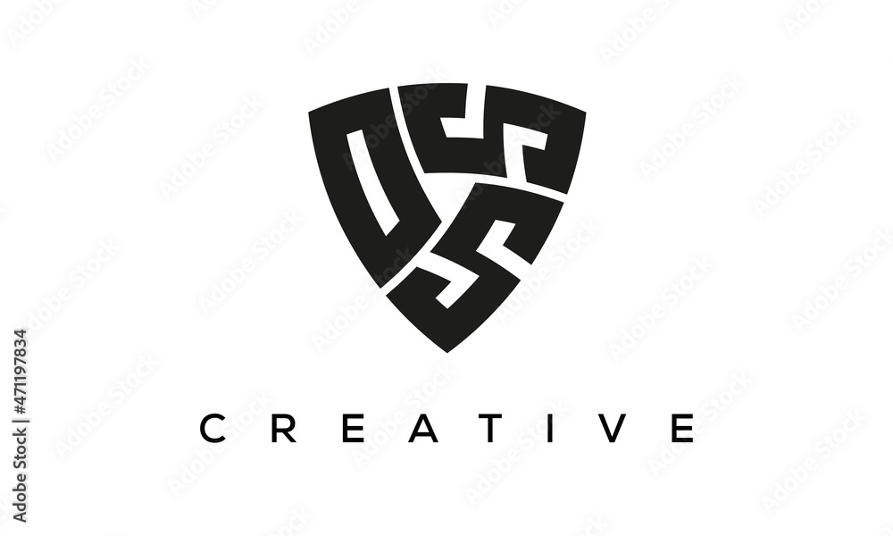 OSS letters logo, security Shield logo vector Stock Vector | Adobe Stock