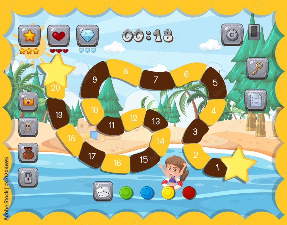 Counting number game template for kid Stock Vector | Adobe Stock