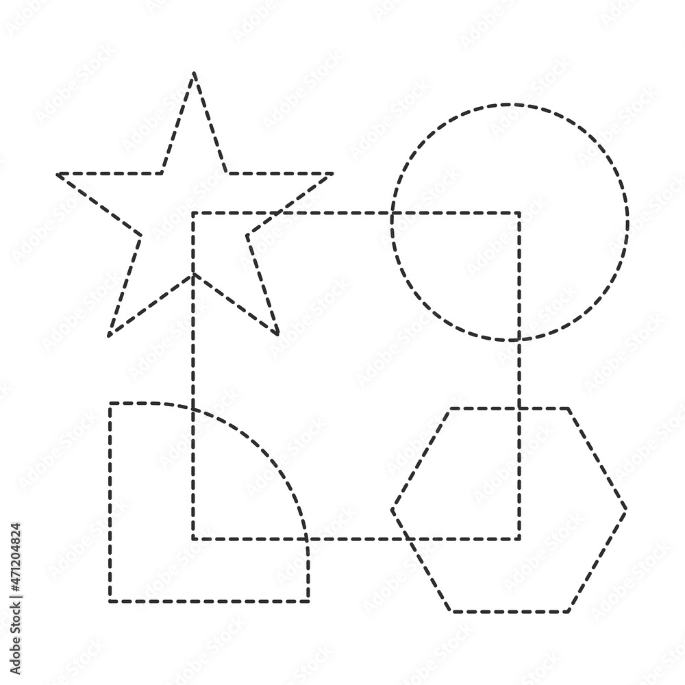 Practice drawing by dashed line. Preschool worksheet for practicing ...