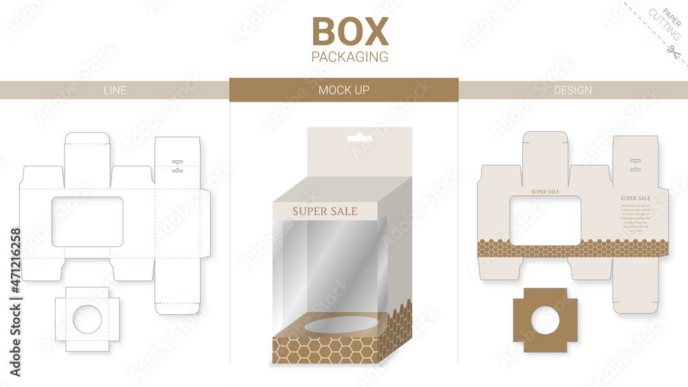 box packaging design and mockup die cut Stock Vector | Adobe Stock