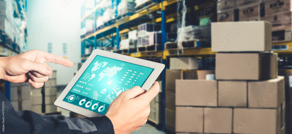 Warehouse management innovative software in computer for real time ...
