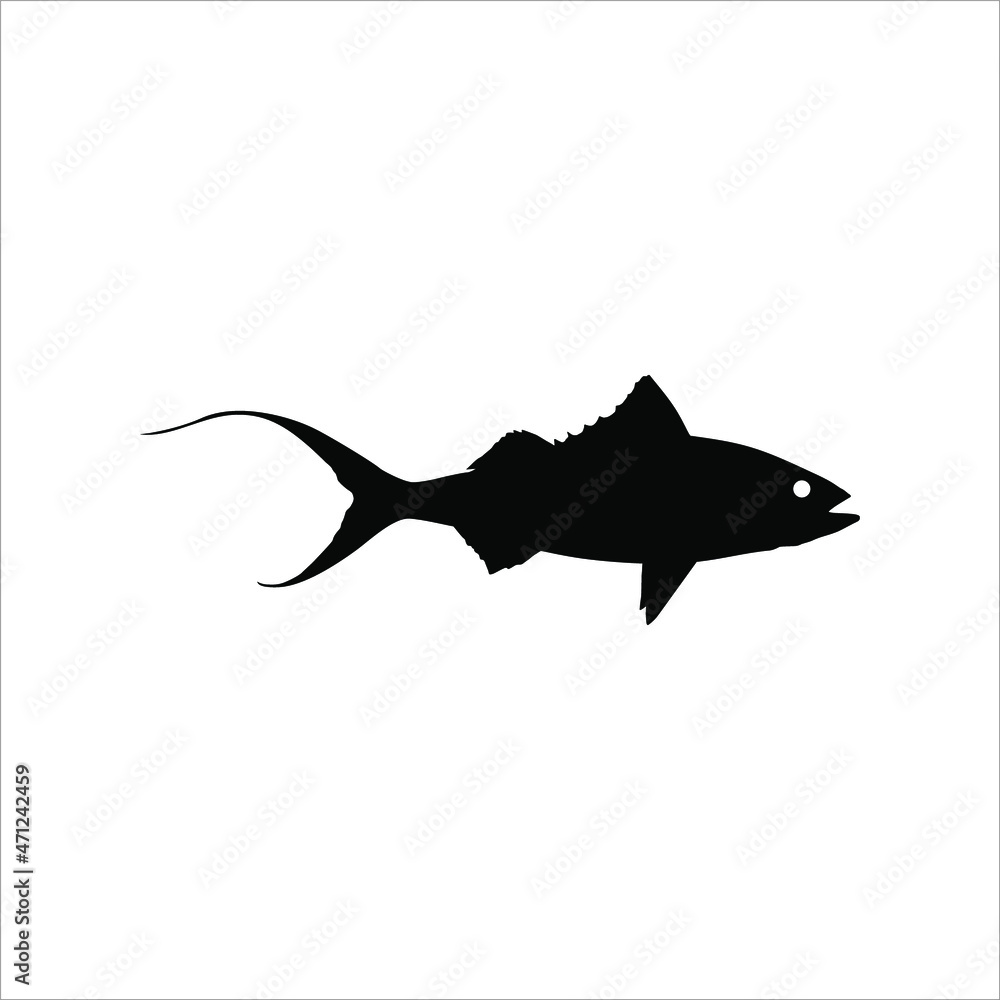 Ruby Snapper (Etelis Carbunculus) Fish Silhouette Illustration for Logo ...