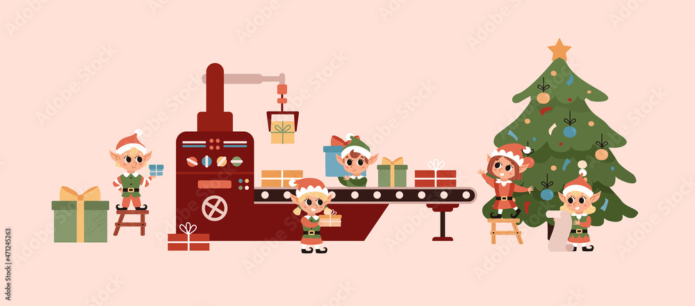Santa And His Elves Working