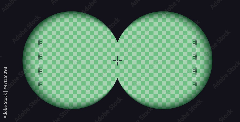 Binoculars viewfinder template. Realistic 3d illustration of ...