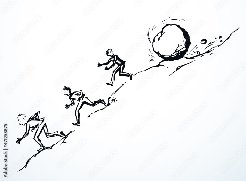 Vector drawing sketch of fanny comic situation Stock Vector | Adobe Stock