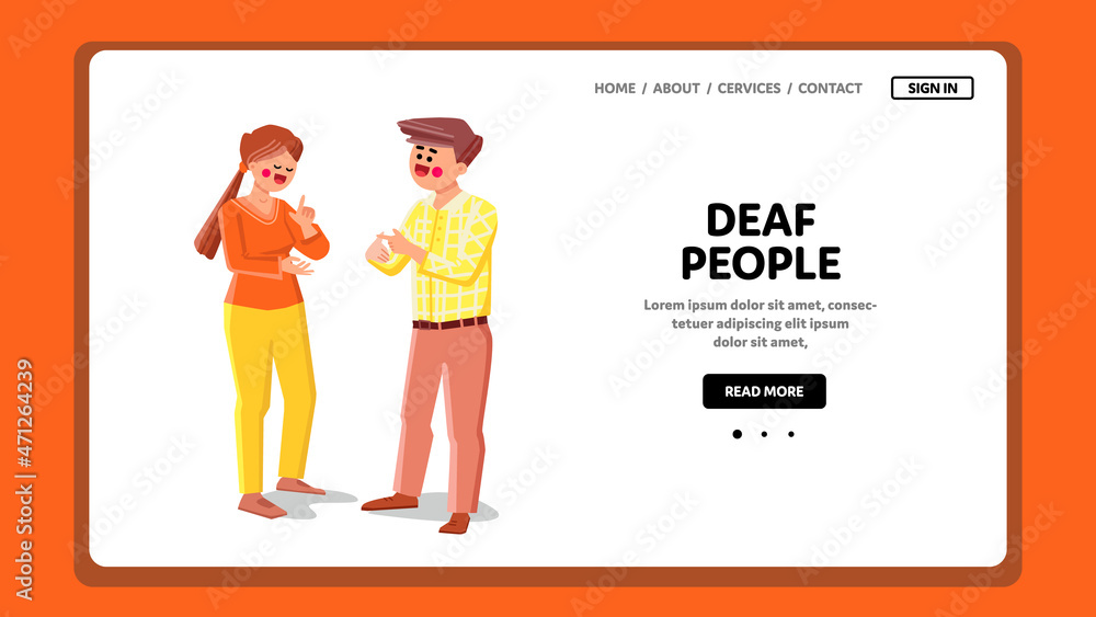Deaf people Commubication. Hearing language sign. Mute person ...