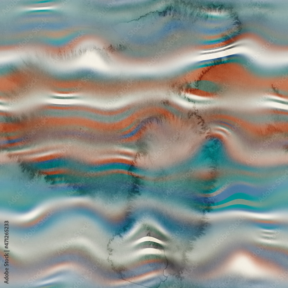 Seamless elegant striped watercolor wet on wet bleed surface pattern ...