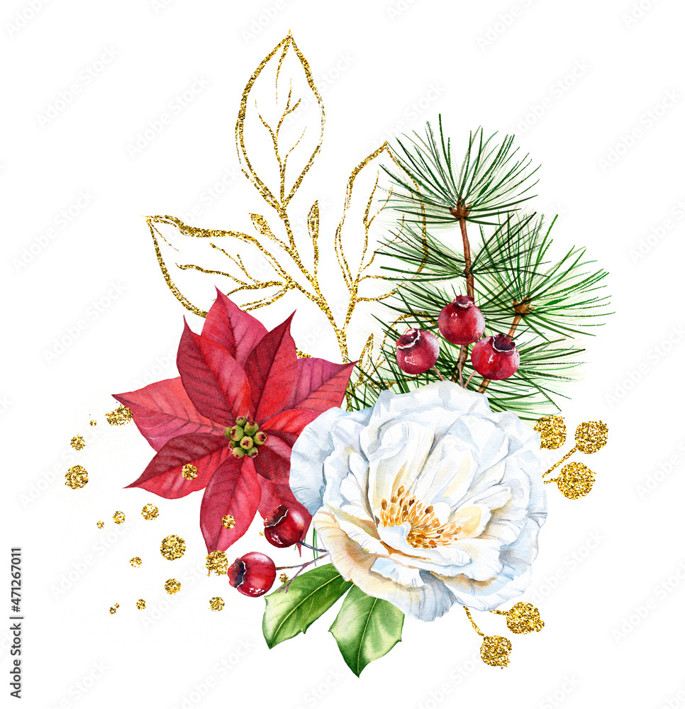 Christmas Poinsettia Rose