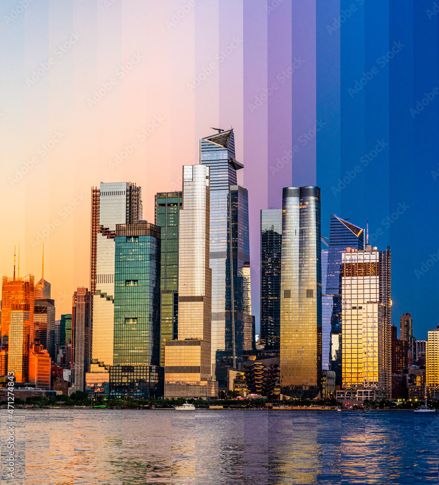 Hudson Yards New York City Day to Night Timeslice Photo Stock Photo ...
